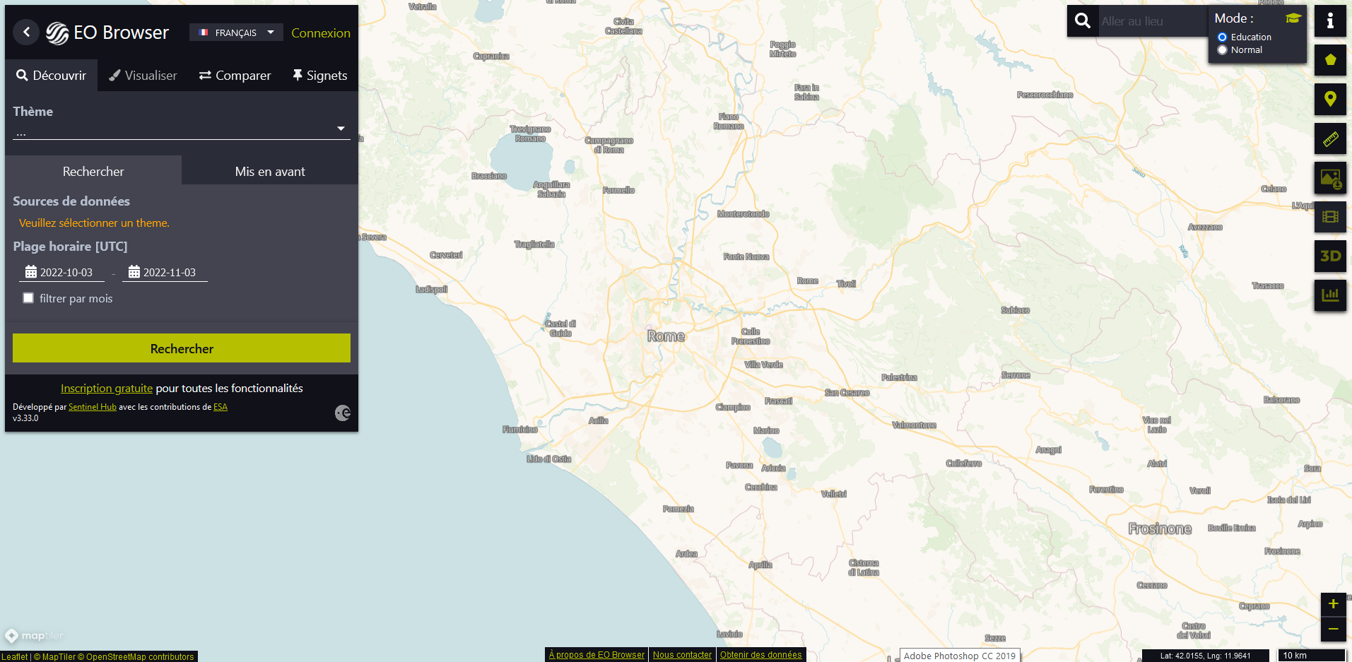 EO Browser | Exploiter les images satellites | ESERO France, toujours ...